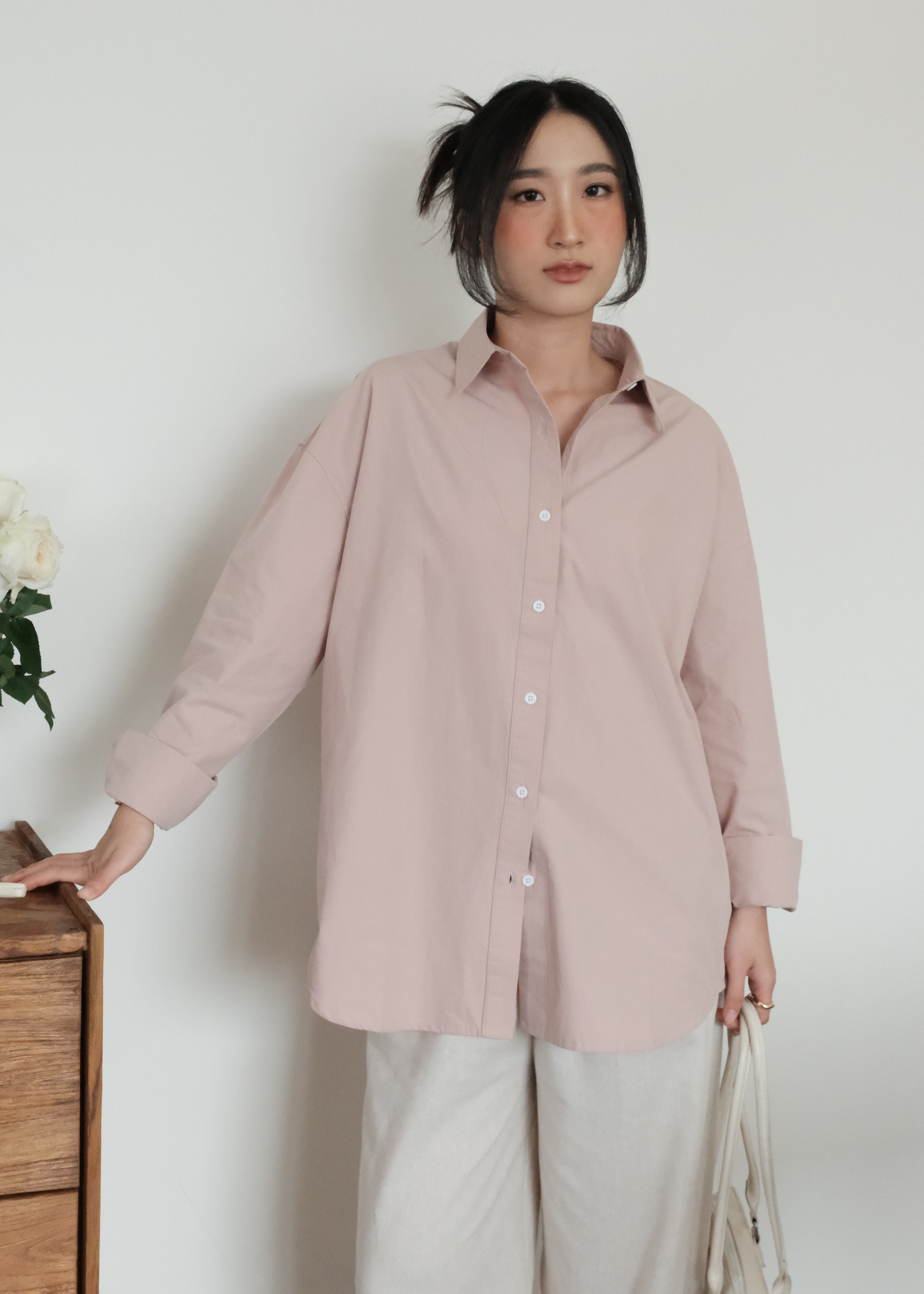 Bomi Oversized Shirt Soft Pink | IDR 239.000 | Nueta